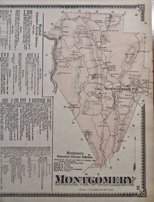 Montgomery Hampden County Massachusetts 1870 detailed map business ...