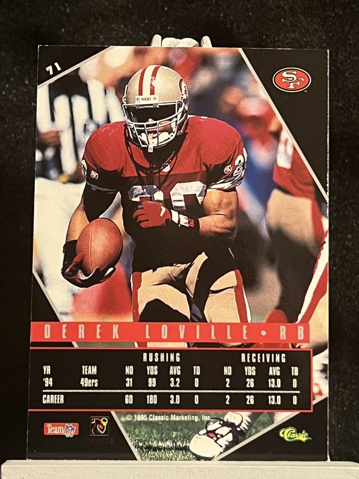 1995 Images Live San Francisco 49ers #71 Derek Loville Football NFL ...