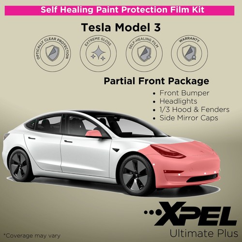 XPEL Tesla Model 3 PreCut Partial Front(withPDC) Paint Protection Film ...