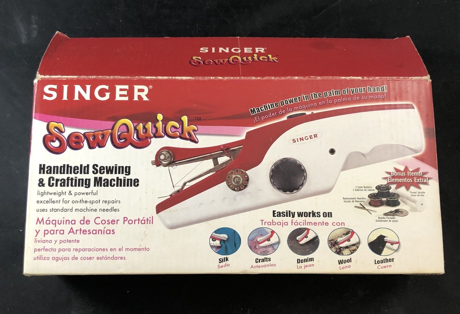 SINGER SEW QUICK HANDHELD SEWING & CRAFTING MACHINE COMPACT Cordless ...