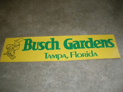 VINTAGE BUSCH GARDENS TAMPA, FLORIDA BUMPER STICKER UNUSED (D11) | eBay