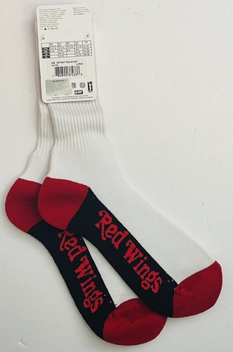 2 Detroit Red Wings NEW Crew Logo Socks NHL FBF For Bare Feet LG Large ...