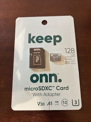 Onn. MicroSDXC Card 128GB w/ Adapter | eBay