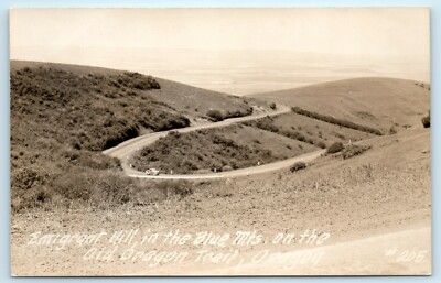 POSTCARD RPPC Emigrant Hill in the Blue Mountains on the Old Oregon ...