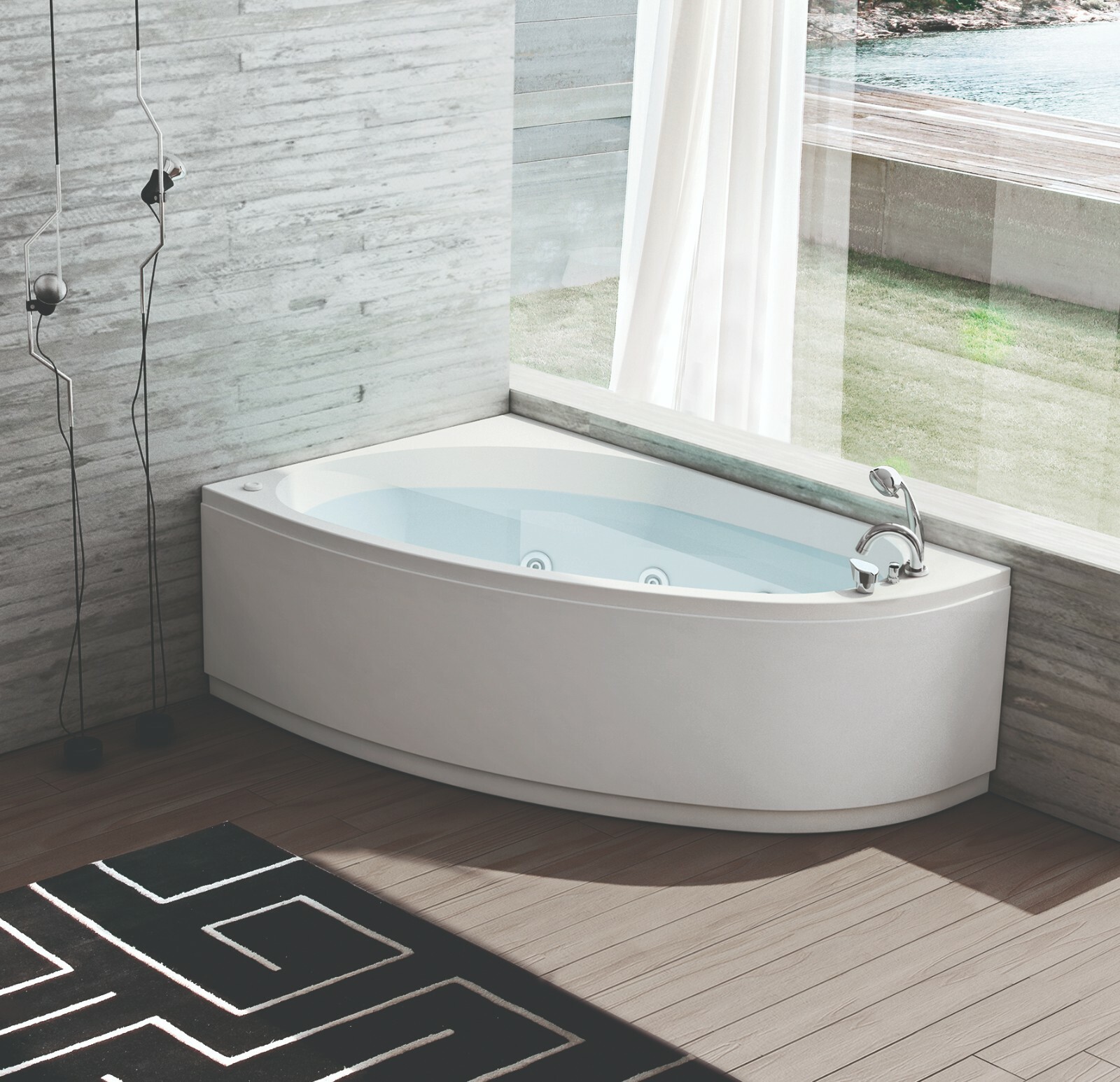 VASCA IDROMASSAGGIO HAFRO NOVA CURVA CON TELAIO 160x100 WHIRLPOOL ...