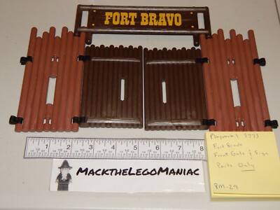 Playmobil 3773 Fort Bravo Front Gate & Sign Wall Parts Only | eBay