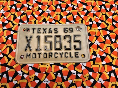 1969 TEXAS MOTORCYCLE LICENSE PLATE X15835 | eBay