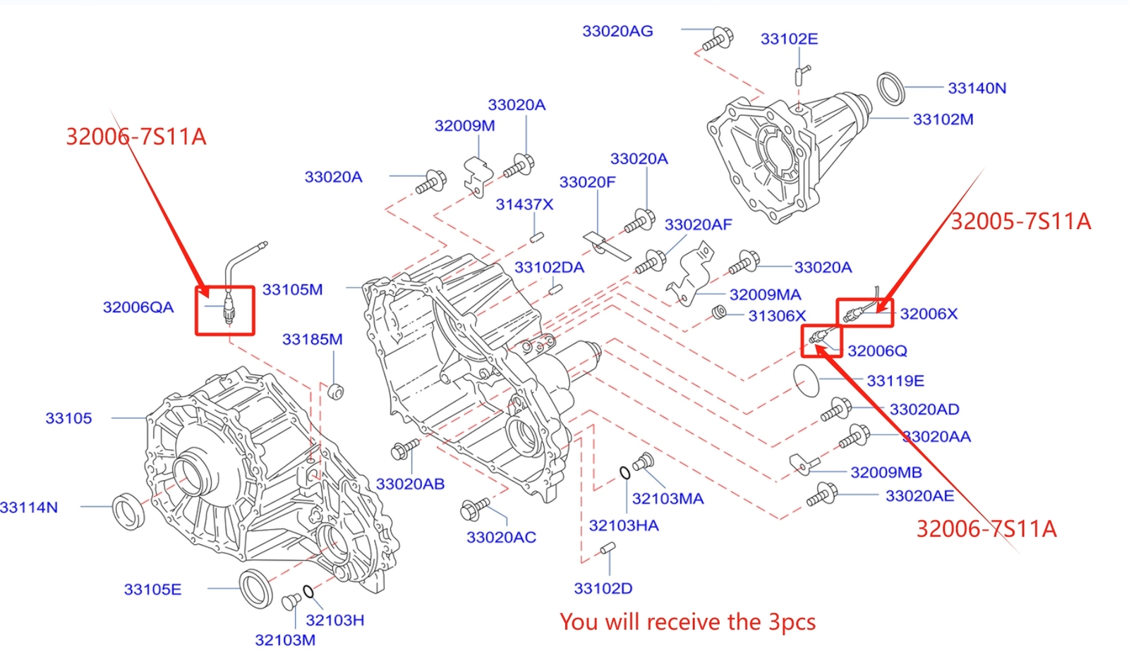 3X Switch Transfer Case Neutral Position Sensor Kit Fits Nissan ...