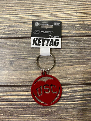 Spirit Products NCAA USC Red Heart Custom Logo Key Tag Gift | eBay