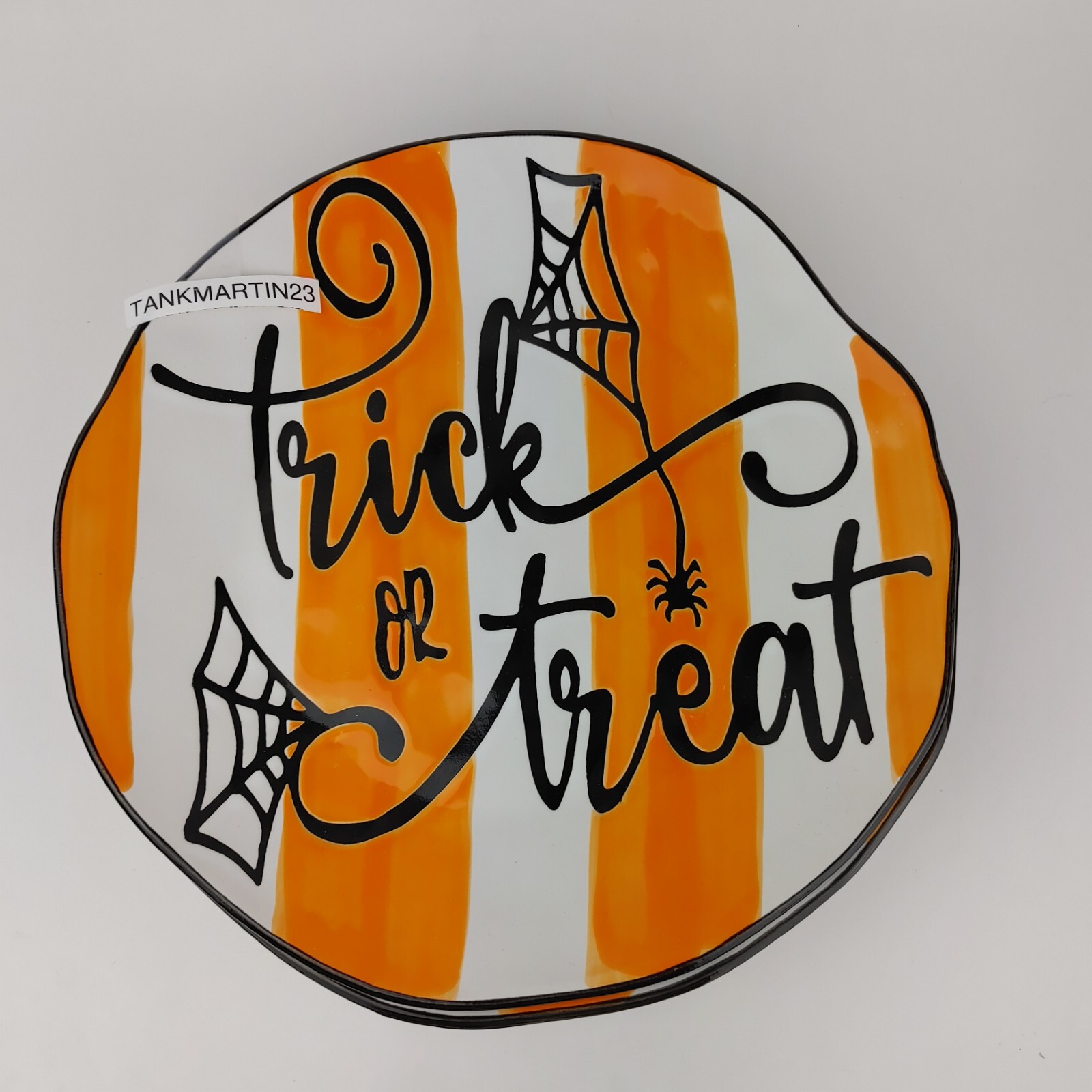 4 Set Eli + Ana Vanny Dinner Plates 10.5" Ceramic Halloween Trick or ...