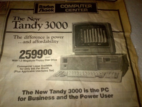 Dec. 1, 1985 Radio Shack Tandy 3000 Newspaper Computer Ad (Kansas City ...