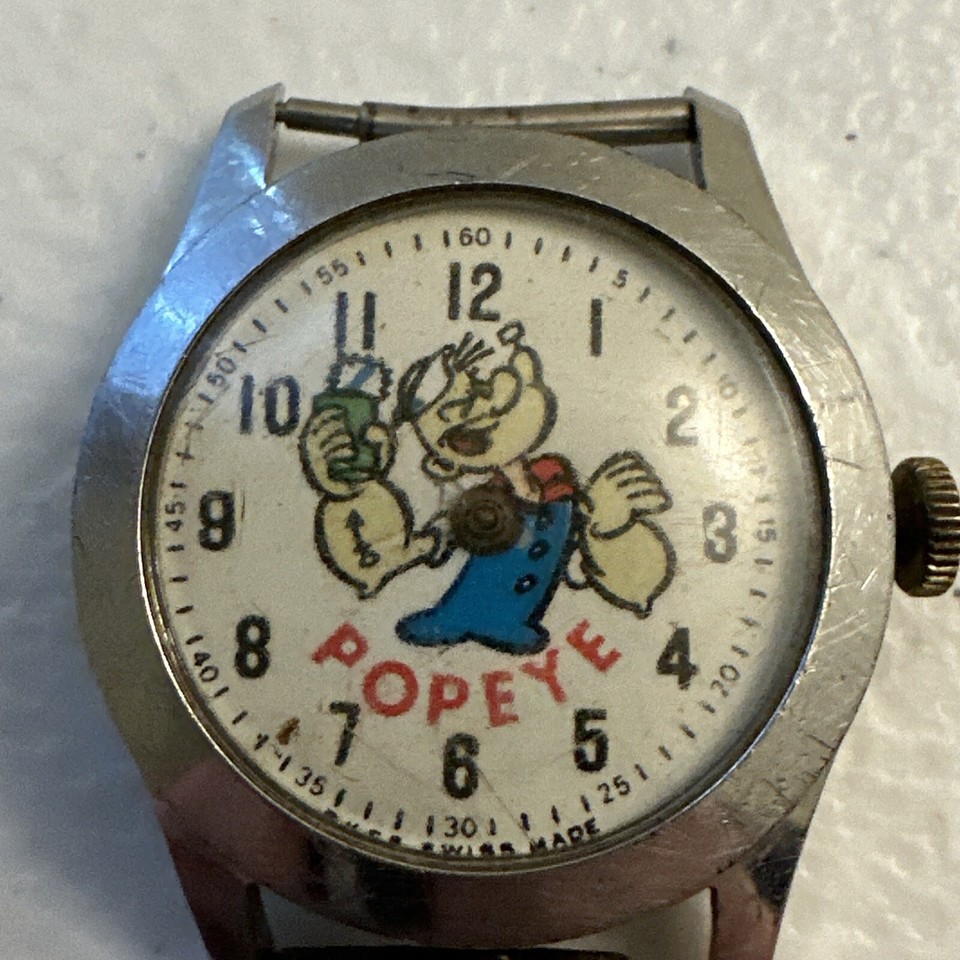 Vintage Popeye the Sailor Man Swiss Made Novelty Character Wristwatch ...