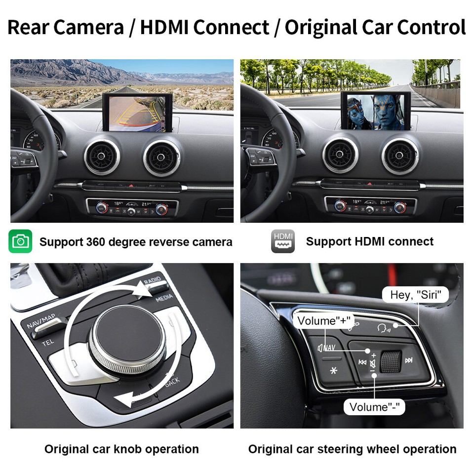 Wireless Retrofit Carplay For Audi A3 2013-2018 Android Auto Interface ...