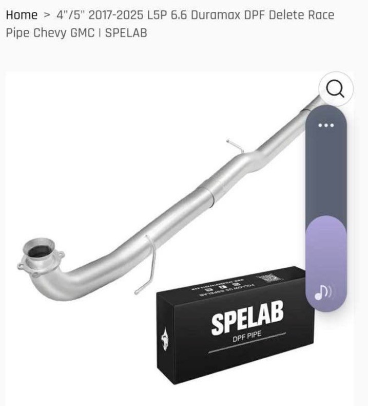 SPELAB 4"/5" 2017-2025 L5P 6.6 Duramax DPF Race Pipe Chevy GMC | eBay