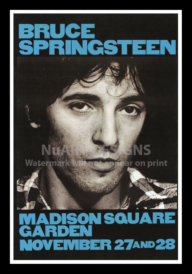 Framed Vintage Style Rock 'n' Roll Poster "BRUCE SPRINGSTEEN - MSG ...