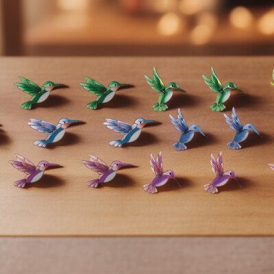 12-Piece Hummingbird Magnets 3"H Figurine Ornament Home Decor Unique ...
