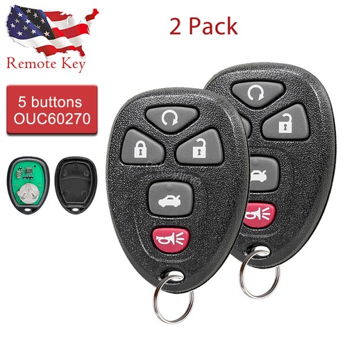 2 Car Remote Key Fob For Chevrolet Impala 2006 2007 2008 2009 2010 2011 ...