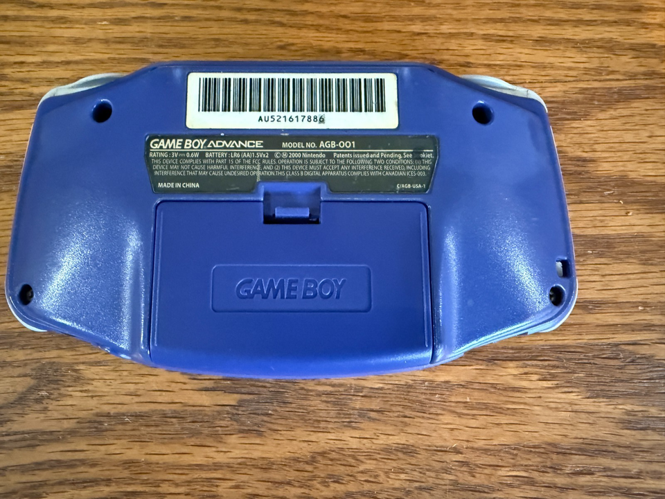 Nintendo Game Boy Advance GBA Indigo Purple Console System Bundle Games ...