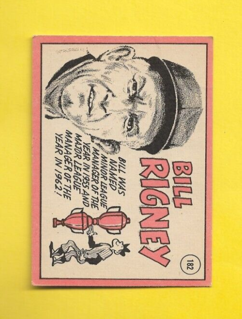 1969 Topps Bill Rigney #182 California Angels #182 GOOD FREE SHIPPING ...