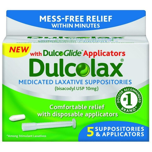 Dulcolax Medicated Laxative Suppositories With Dulcoglide Applicators 5 ...