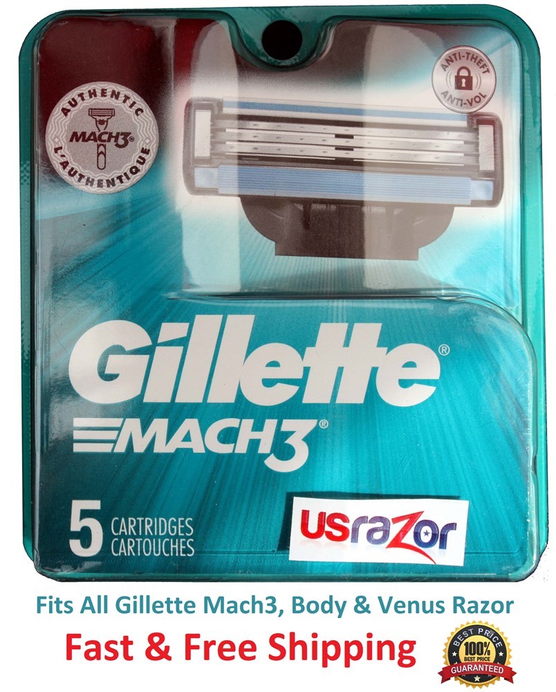 Gillette Mach 3 Razor blades Men Refills Cartridges fits M3 Power 5 10 ...