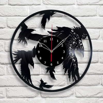 Vinyl Clock Crow Wall Clock Unique Art Vinyl Record Wall Clock 301 | eBay