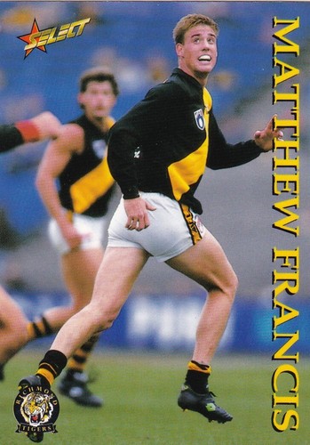 AFL 1995 Select Richmond Tigers - Matthew Francis Card No.349 of 450 ...