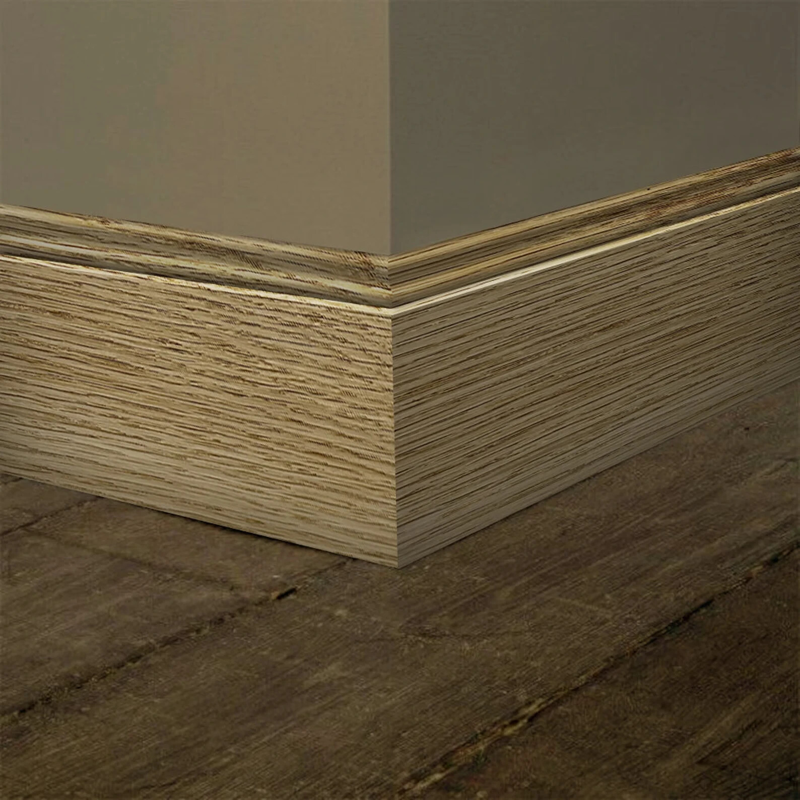 Unfinished White Oak Baseboard Moulding 9/16 in x 4-1/2 in x 7 ft Solid ...