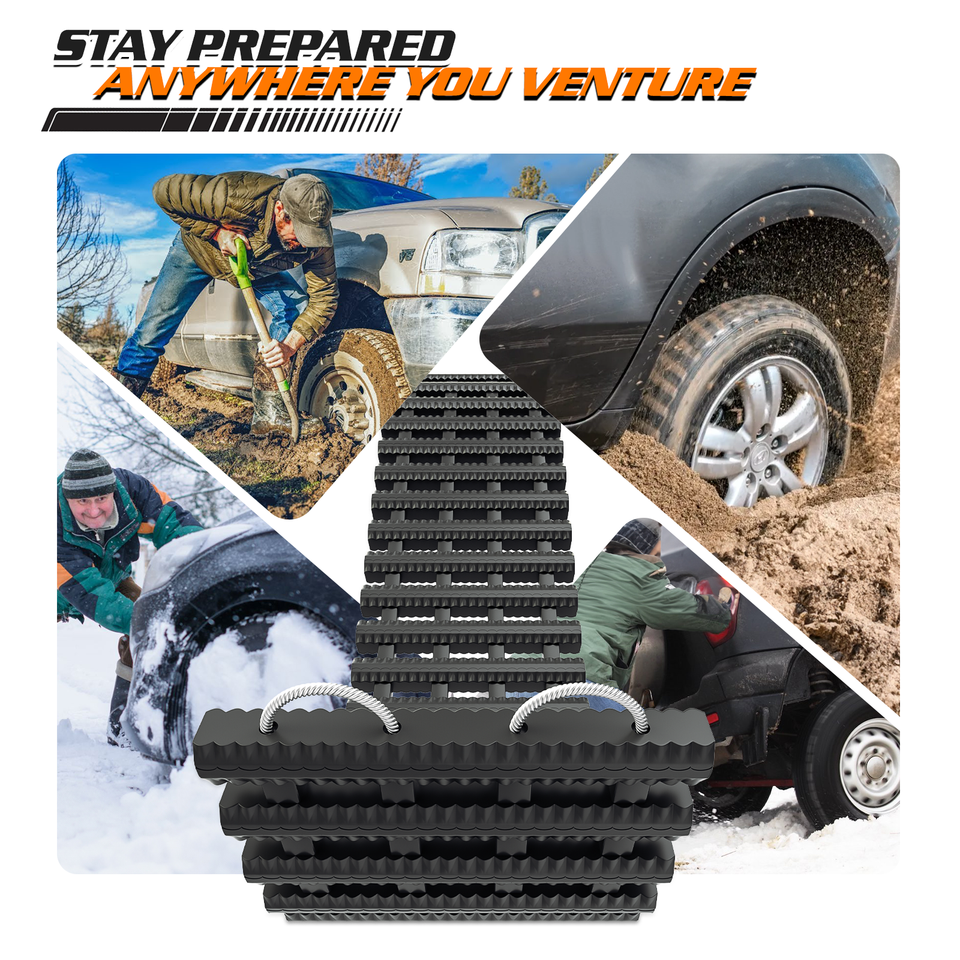 2 Pcs Portable Recovery Vehicle Traction Mat Off-Road Tires Ladder for ...