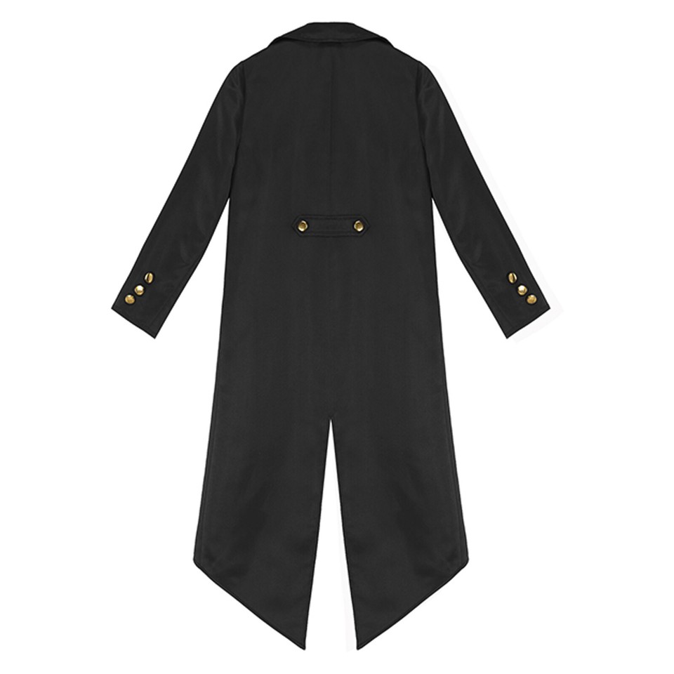 Unisex Kids Tailcoat Girls Jacket Cosplay Overcoat Steampunk Fake Two ...