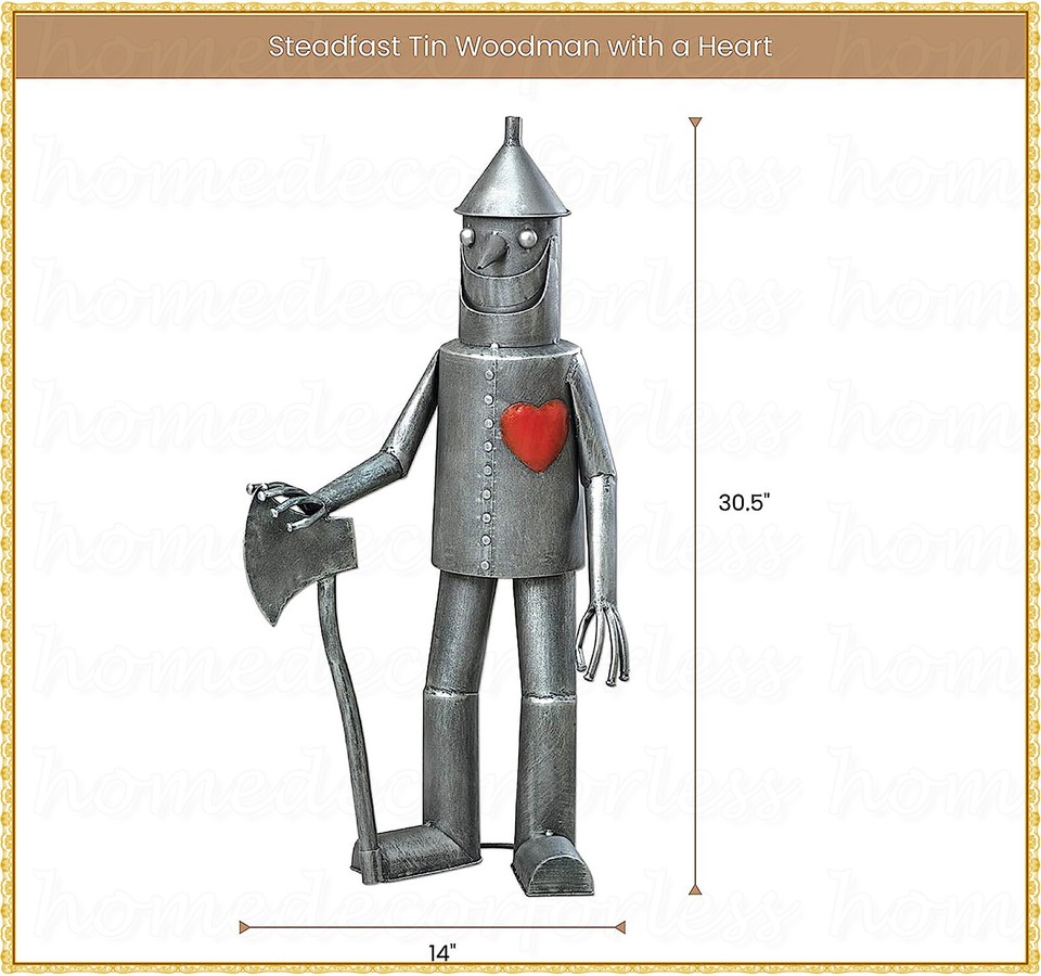 Wizard of Oz Tin Man with a Heart Woodsman Garden Statue Sculpture Lawn ...
