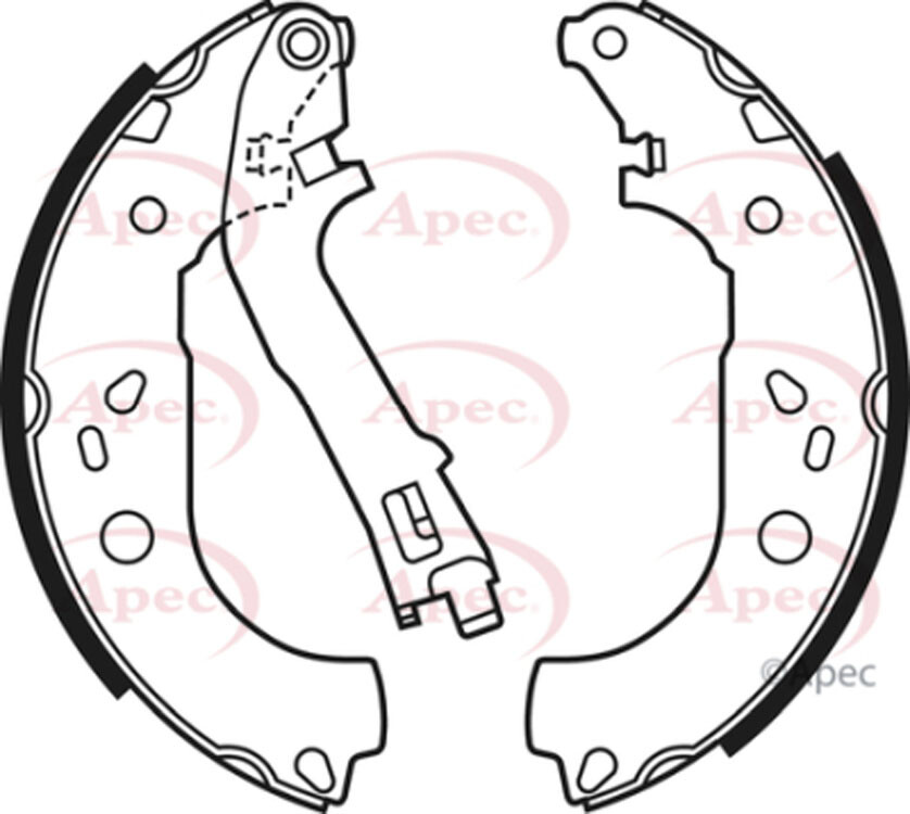 Brake Shoes Set Rear Apec Fits Fiat Doblo 2005-2015 Vauxhall Combo 2011 ...