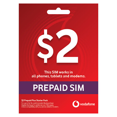 Vodafone $2 Prepaid SIM Starter Pack SIM100080 | eBay Australia