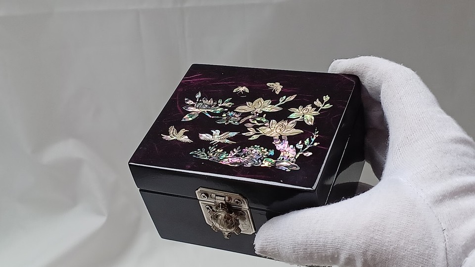 Traditional Korean Najeon Chilgi Mother of Pearl Ring Jewelry Box 14-4 ...