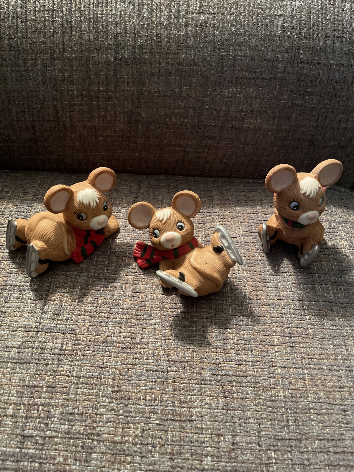 Homco Ice Skating Mice Set of 3 Porcelain Christmas Home Interiors. (TC ...