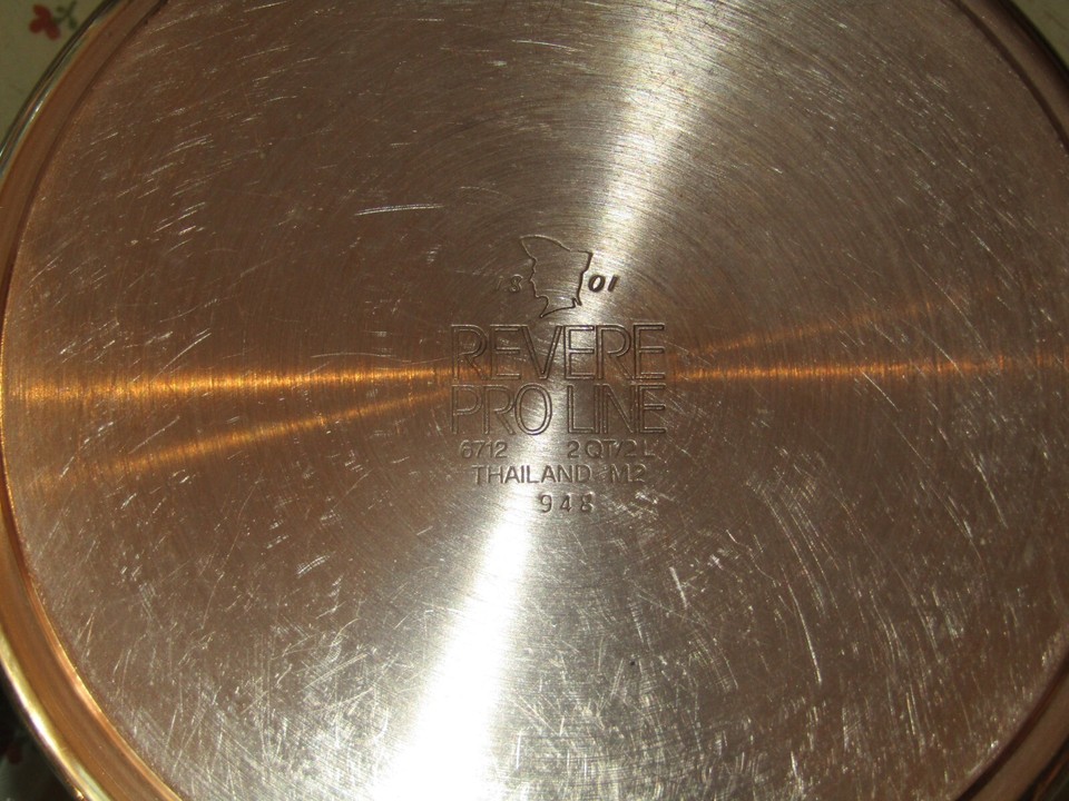 Revere Pro Line Copper Core Stainless Steel 2 Qt Saucepan w/Double ...