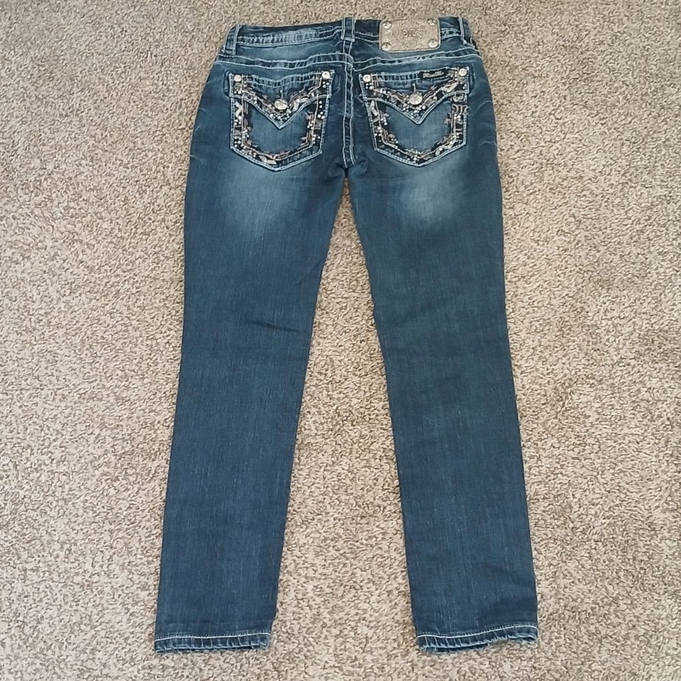 Miss Me Mid-Rise Embellished Skinny Denim Jeans Women's Size 25 | eBay