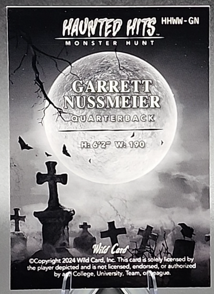 Garrett Nussmeier 1/4 2024 Wild Card Haunted Hits Purple Werewolf LSU PRC SSP | eBay