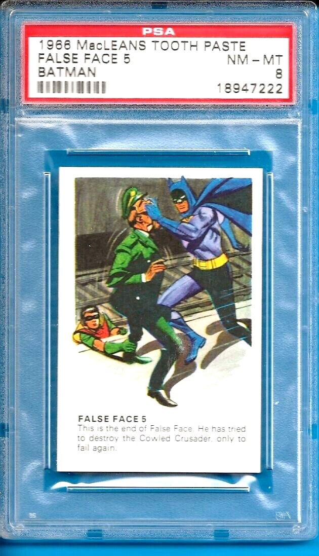1966 MacLeans Tooth Paste Batman #5 False Face Psa 8 | eBay