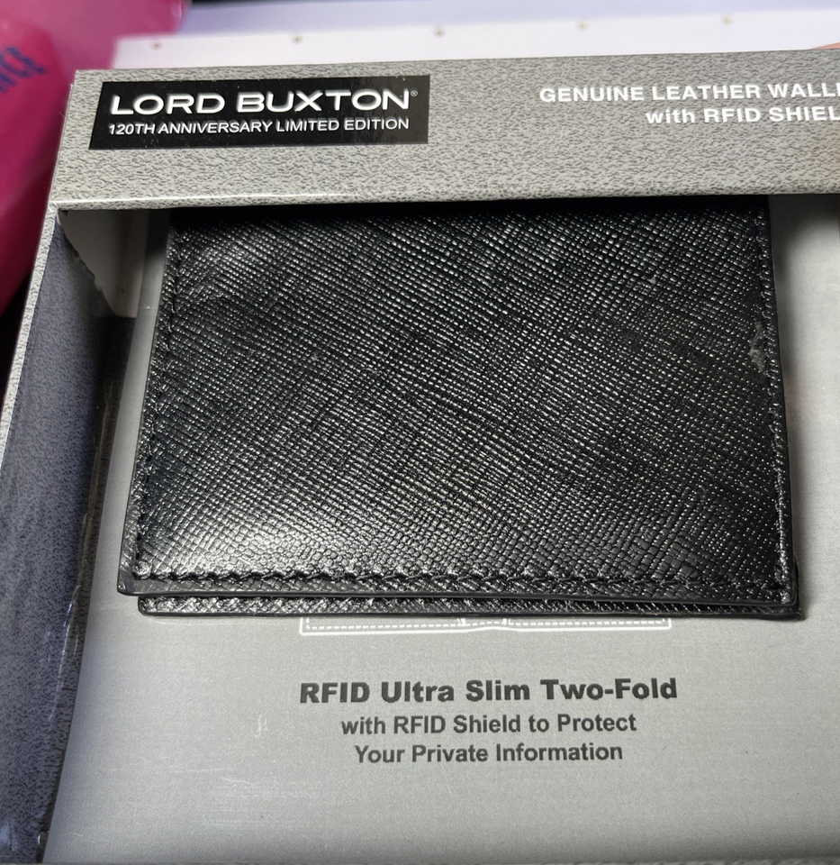 New Lord Buxton Genuine Leather Wallet RFID Ultra Slim Two-Fold in ...