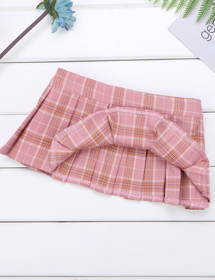 Women's Sexy Plaid Schoolgirl Cosplay Mini Skirt Uniform Micro Pleated ...