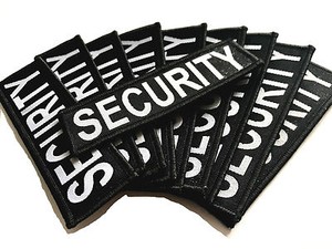 10 pack EMBROIDERED SECURITY PATCHES sew on cloth badges large black ...