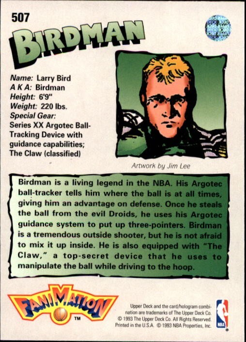 1992-93 Upper Deck Larry Bird Birdman Fanimation Card #507 | eBay