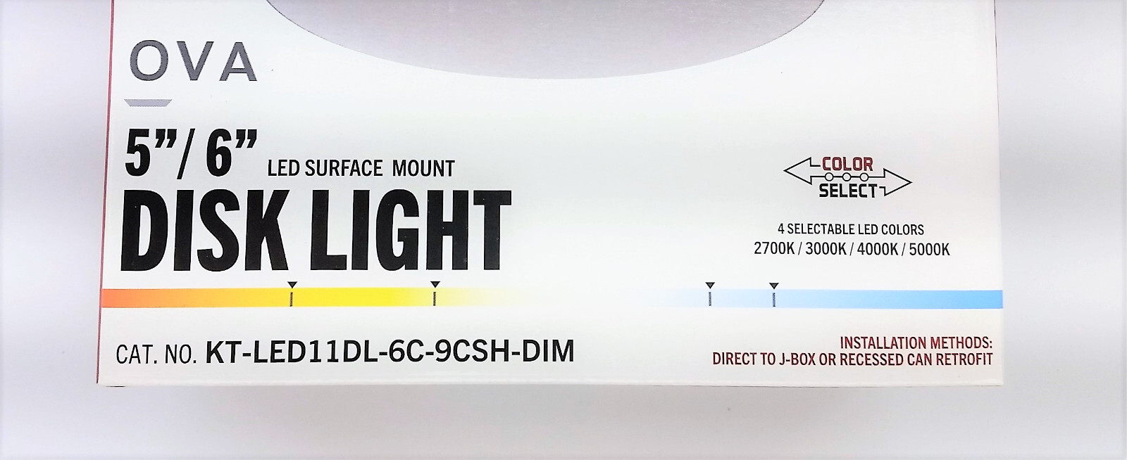 Keystone 11W 6" Color Select LED Surface Mount Retrofit Disk Downlight ...