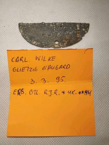 Original German WW1 relic dog tag Karl Wilke | eBay