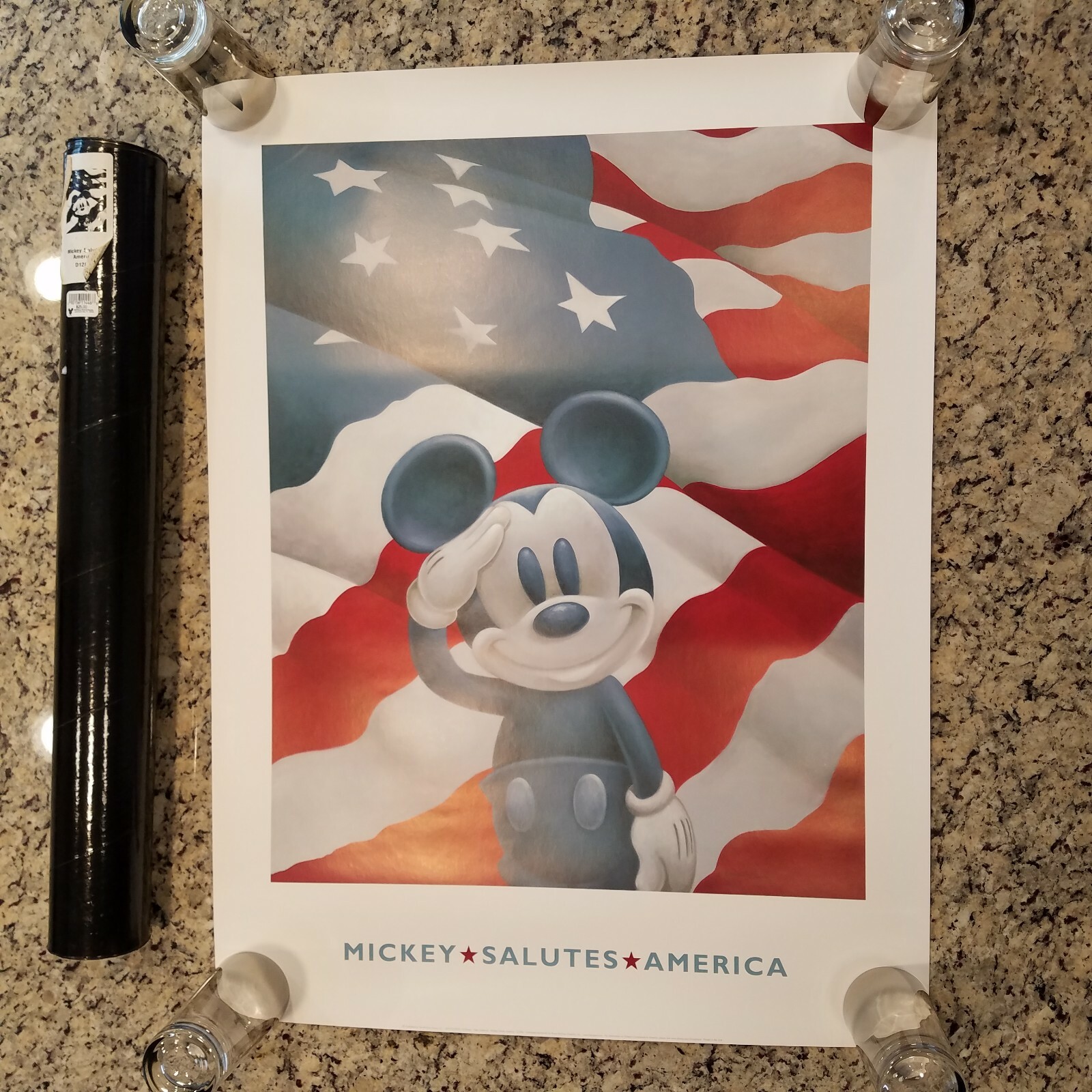 Mickey Salutes America Rare Large OOP Disney Poster 24x32" American ...
