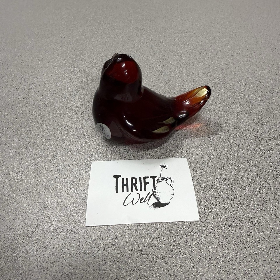 Fenton RUBY RED Glass Bird Figurine Hand Painted signed | eBay
