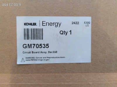 Brand new Kohler , Circuit Board Assy, Dec550. B-361590 GM70535 Blind ...