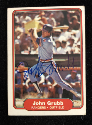 JOHN GRUB 1982 FLEER AUTOGRAPHED SIGNED AUTO BASEBALL CARD 317 RANGERS ...