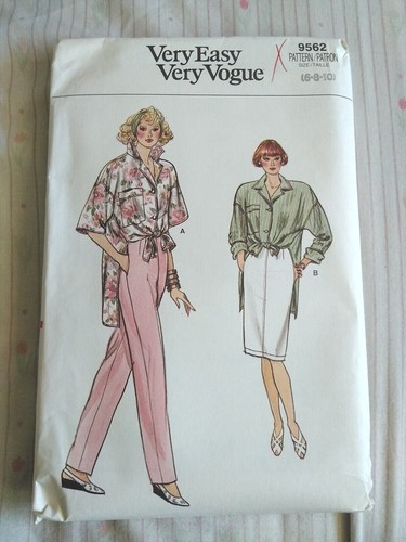 Vogue Misses Shirt Skirt Pants Sewing Pattern 9562 Size 6-8-10 From ...